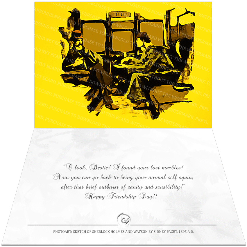 Greetings Card for Friendship Day: Say it with Sherlock Holmes, Bestie ...