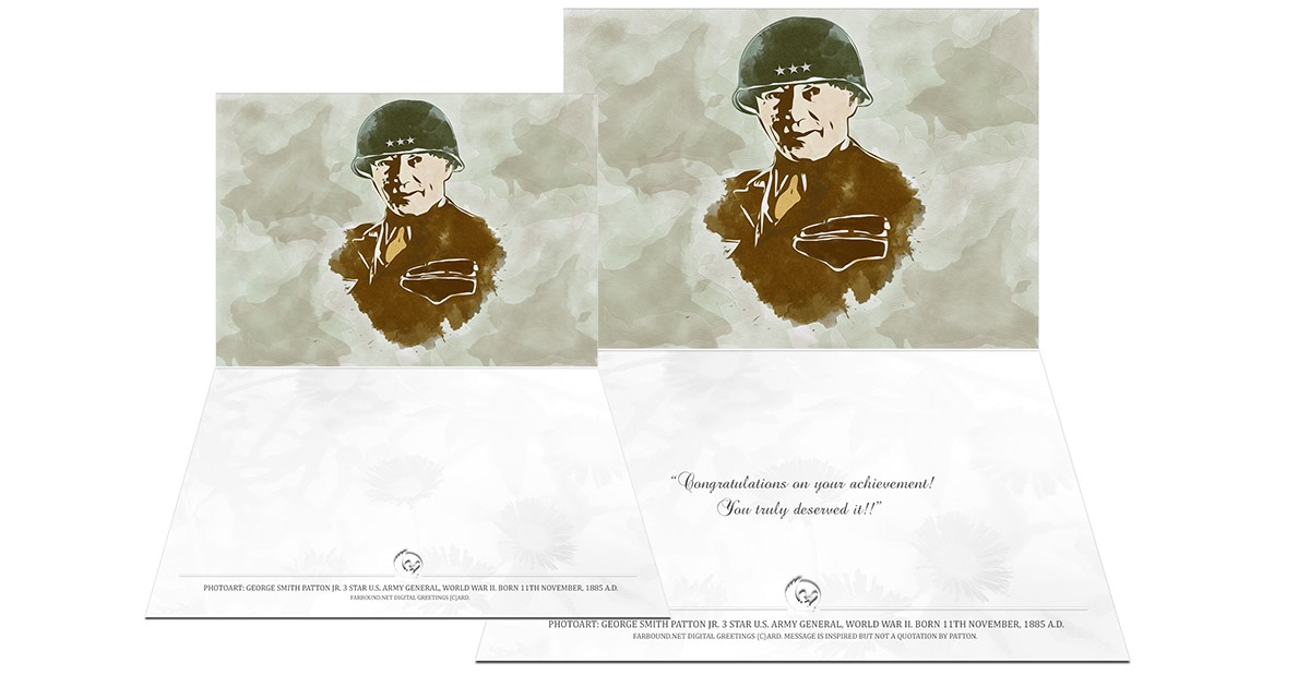 Greetings Cards/Congrats Cards, wish with George Patton | Farbound.Net