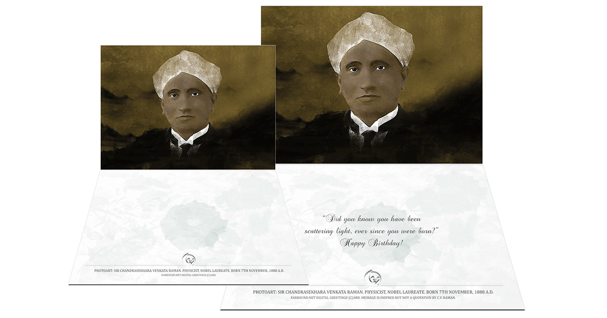 Funny Greetings Cards for Birthdays, wish with CV Raman | Farbound.Net