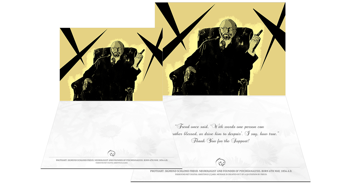 Thank a well-wisher with Thank You Cards ft. Sigmund Freud.