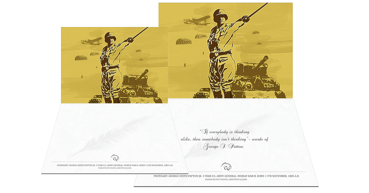 Greetings Cards with Genuine Quotes by George Patton | Farbound.Net